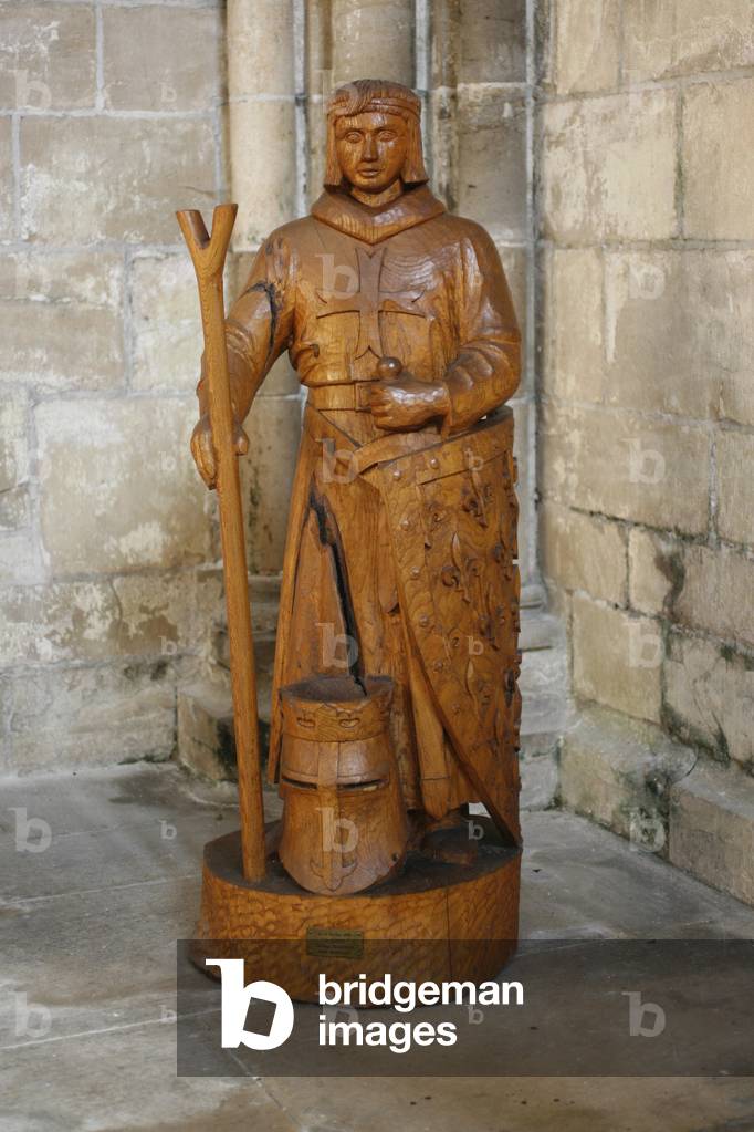 Image of Crusader statue in Vezelay basilica, Vezelay, France
