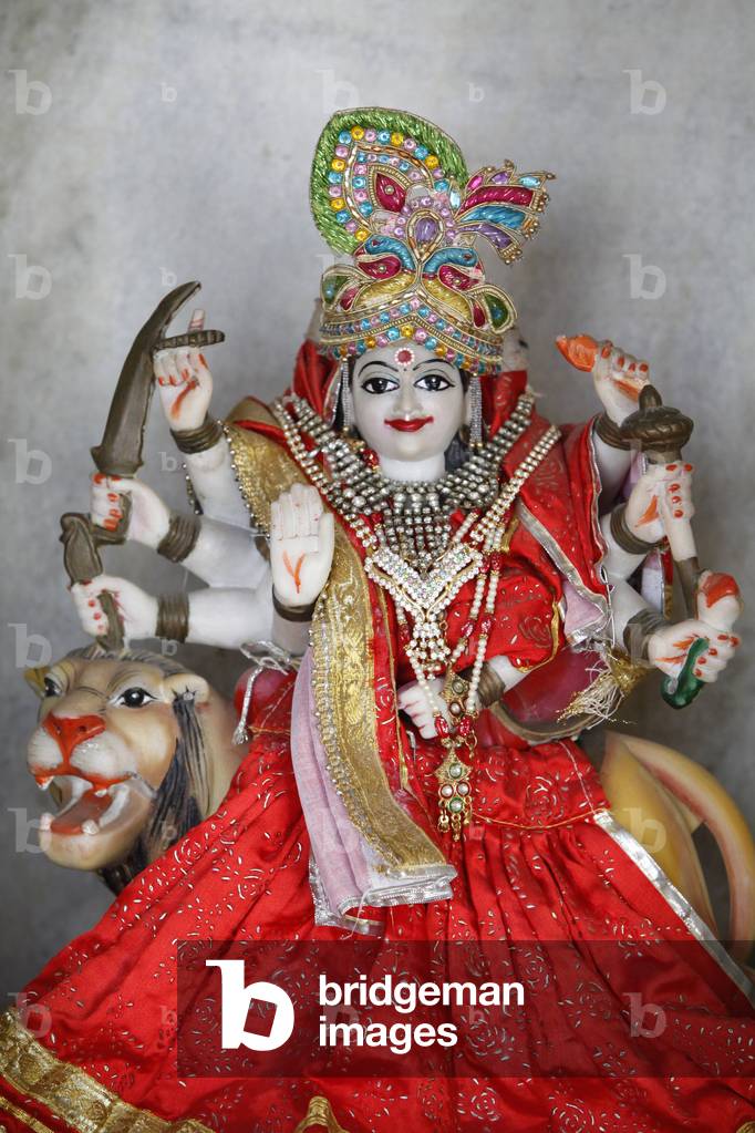 Image of Goddess Durga, also known as Sherawali Mata (one who rides