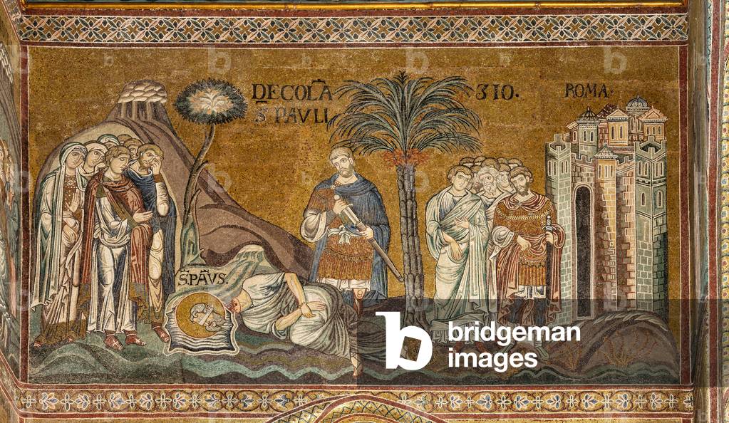 Image of Jacob's dream, Byzantine mosaic, Old Testament cycle-Abraham ...