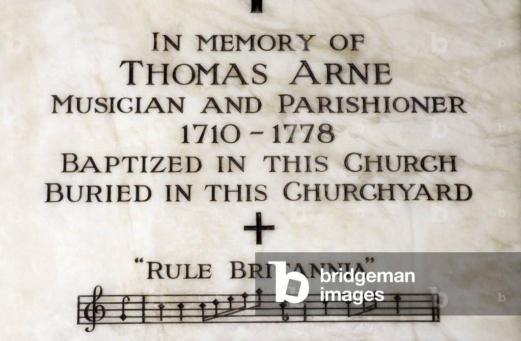 Image of Memorial Tablet of Thomas Arne (marble)