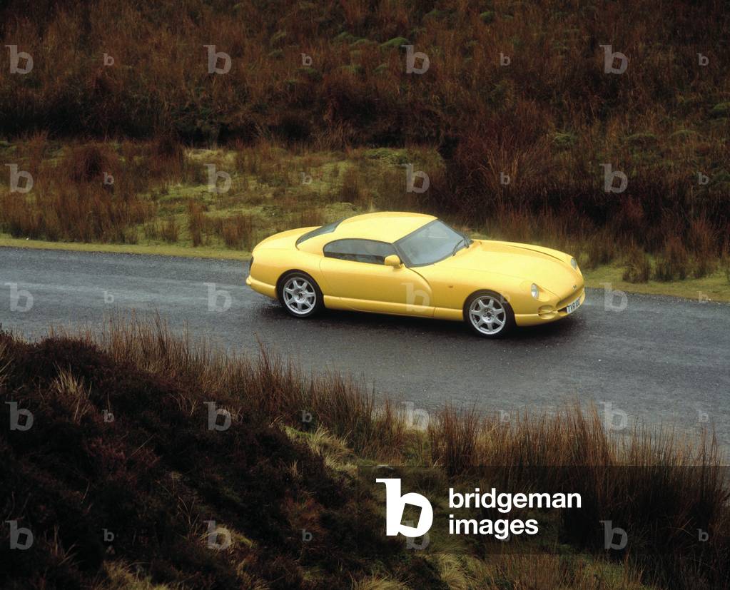 1998 TVR Cerbera on country road in rain, National Motor Museum (photo) by