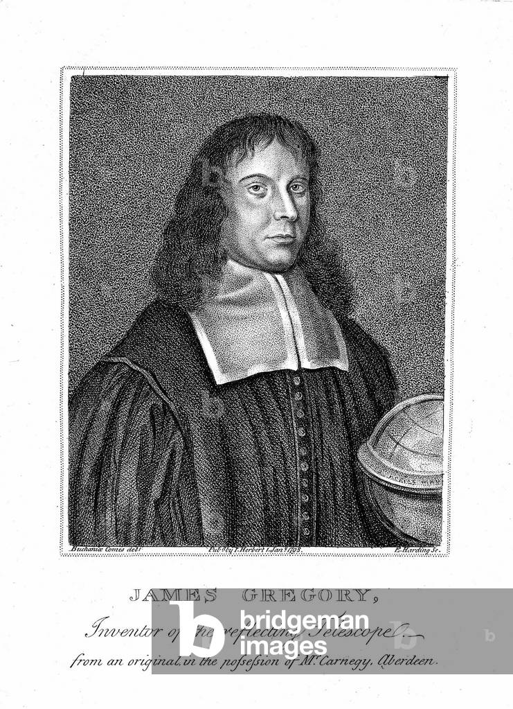 Portrait de James Gregory, mathematicien et astronome ecossais (1638 ...