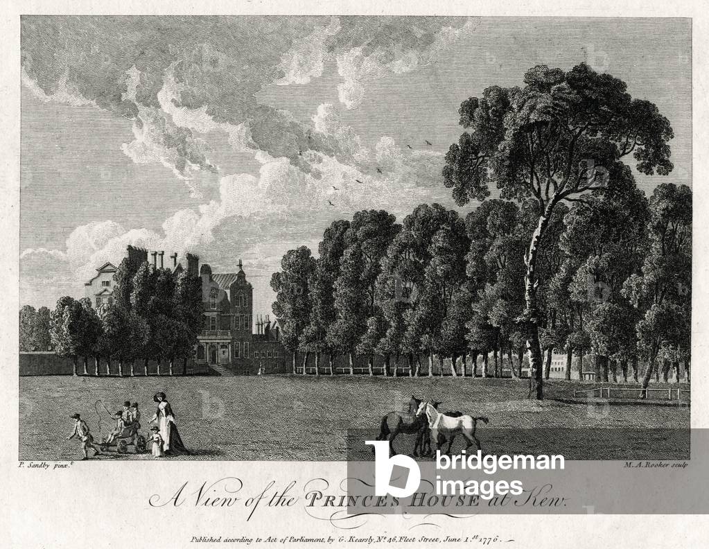 Image of 'A View of the Princes House at Kew', 1776. The