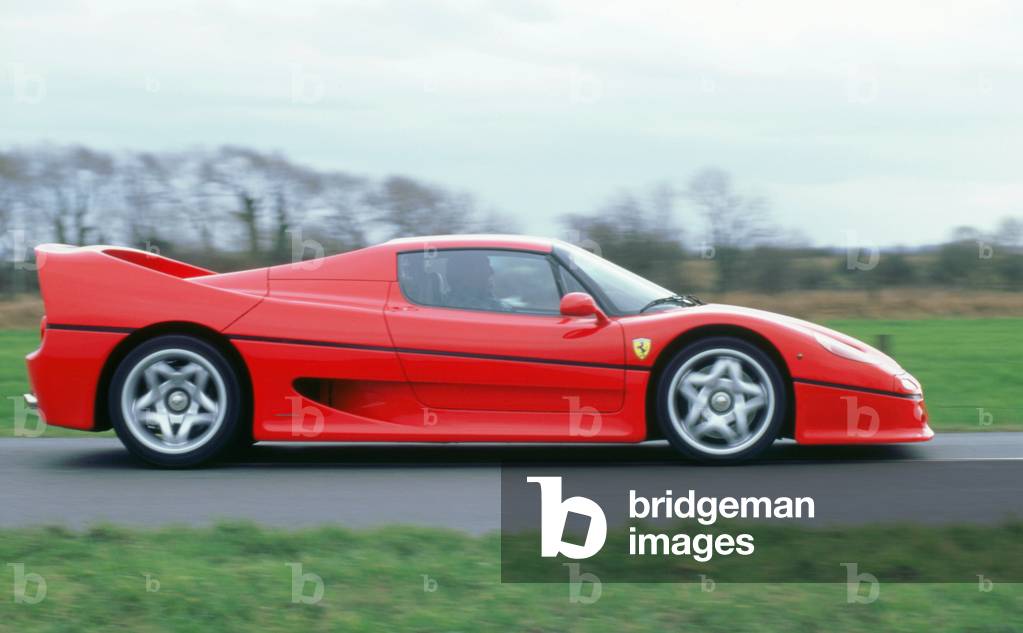 Image of 1996 Ferrari F50 driving along, National Motor Museum (photo)
