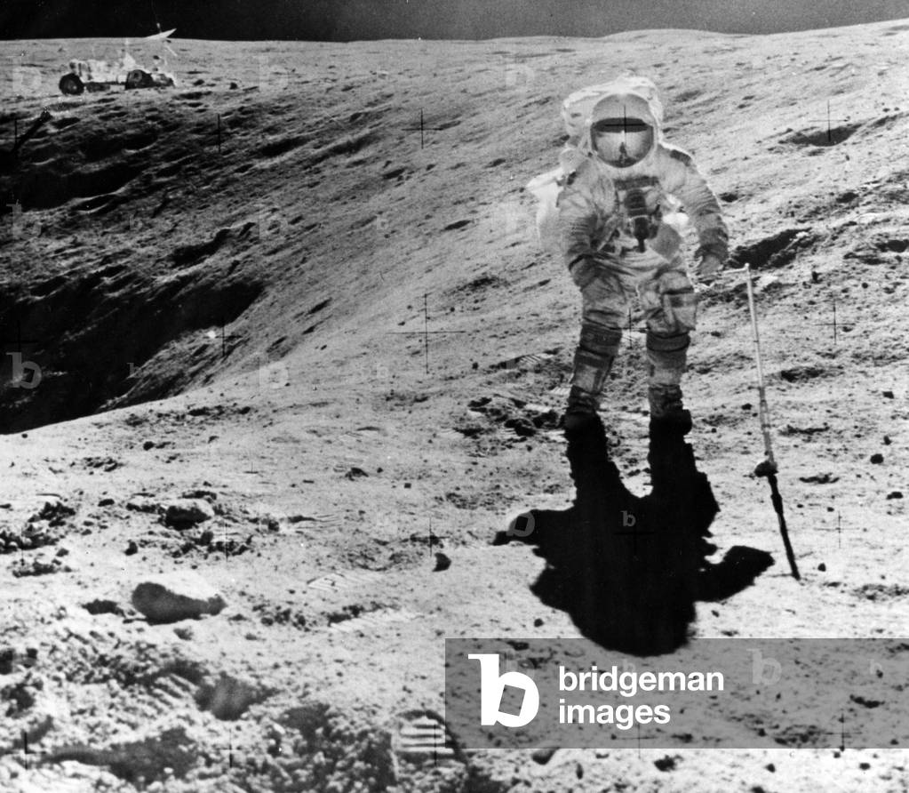 Image of Charles Duke (b1935) collecting samples at the Descartes ...