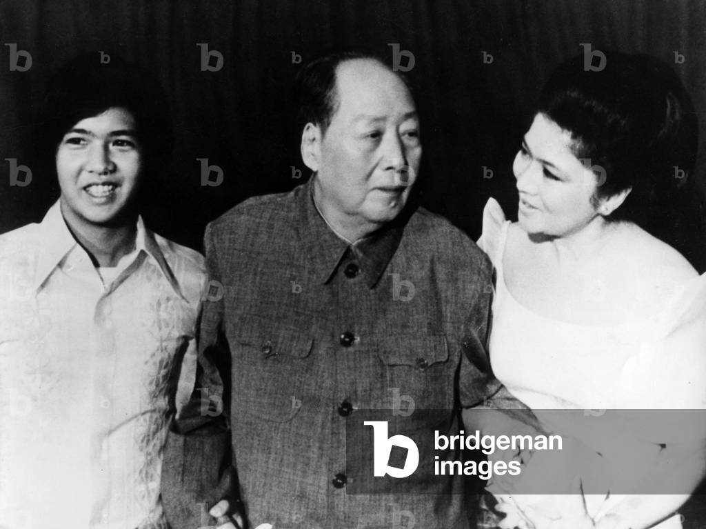 Chairman Mao Zedong of China with Imelda Marcos, wife of the President ...