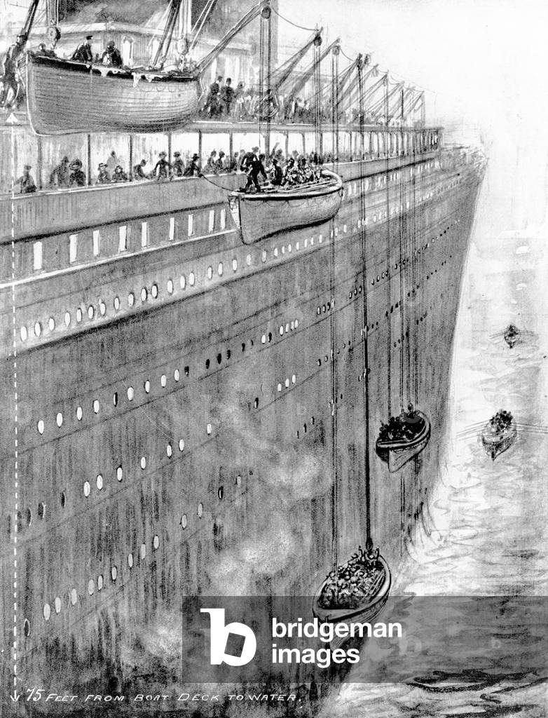 Image of Lifeboats Being Lowered 75 Feet from Boat Deck to Water by ...