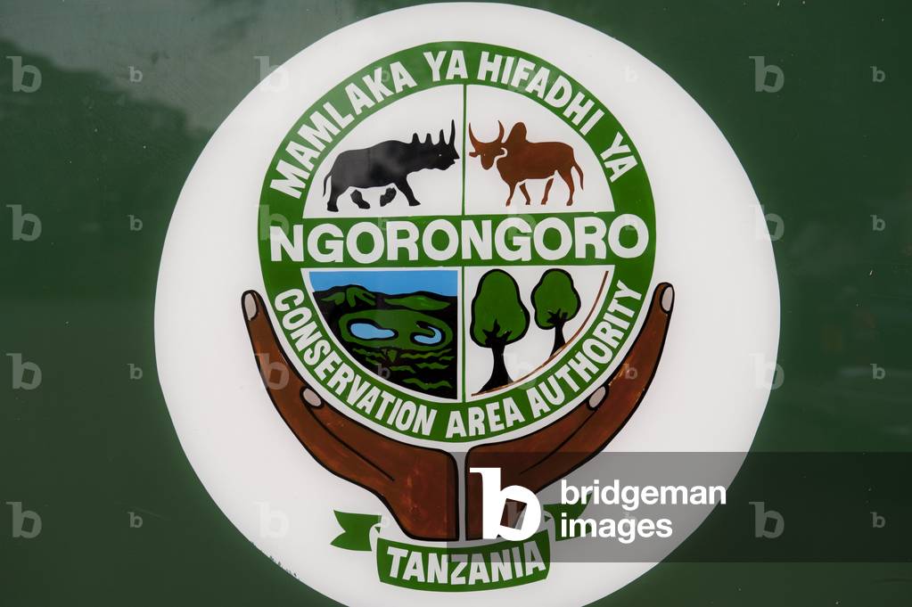 Image of Conservation and tourism; sign and symbol; Ngorongoro ...