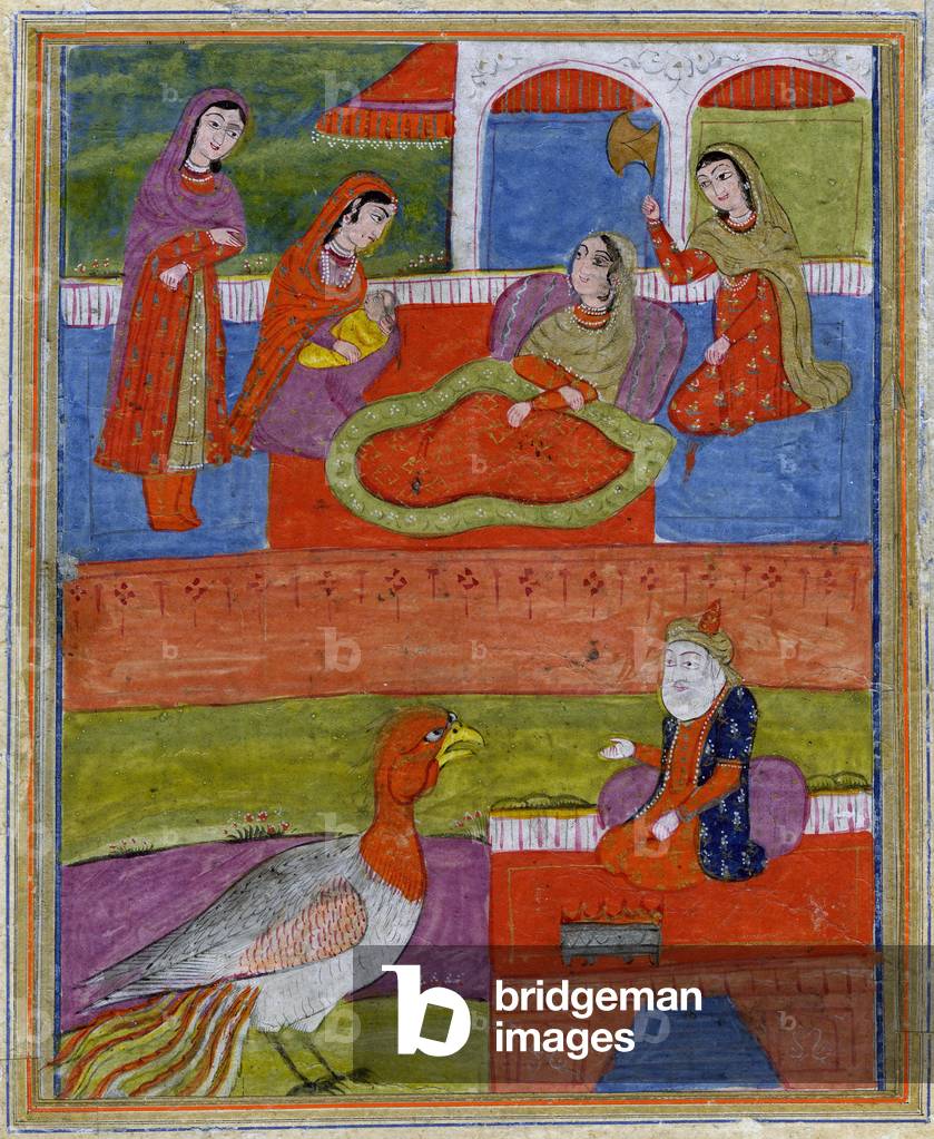 Image of The birth of Rustam, from a lost manuscript of the by Kashmiri ...