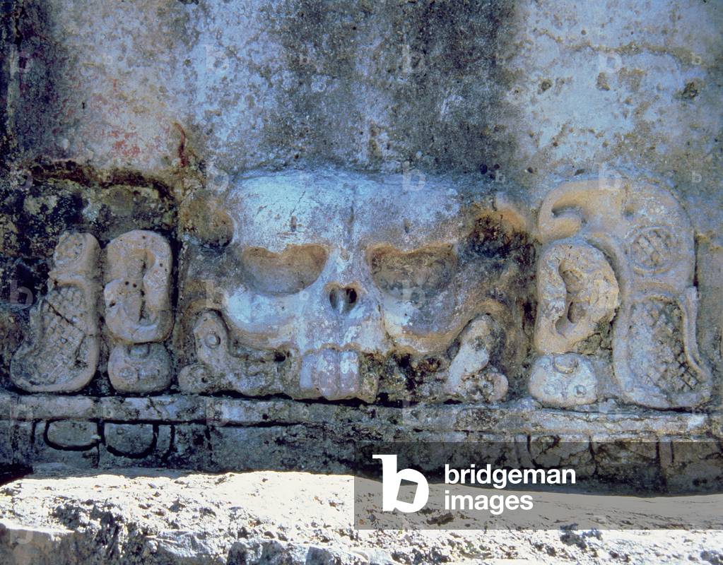 Image of Detail of the skull relief in the Temple of the