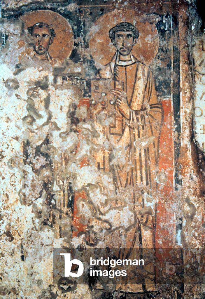 Image of St. Callixtus (d.222) and St. Cyprian (c.200-258) 6th century ...