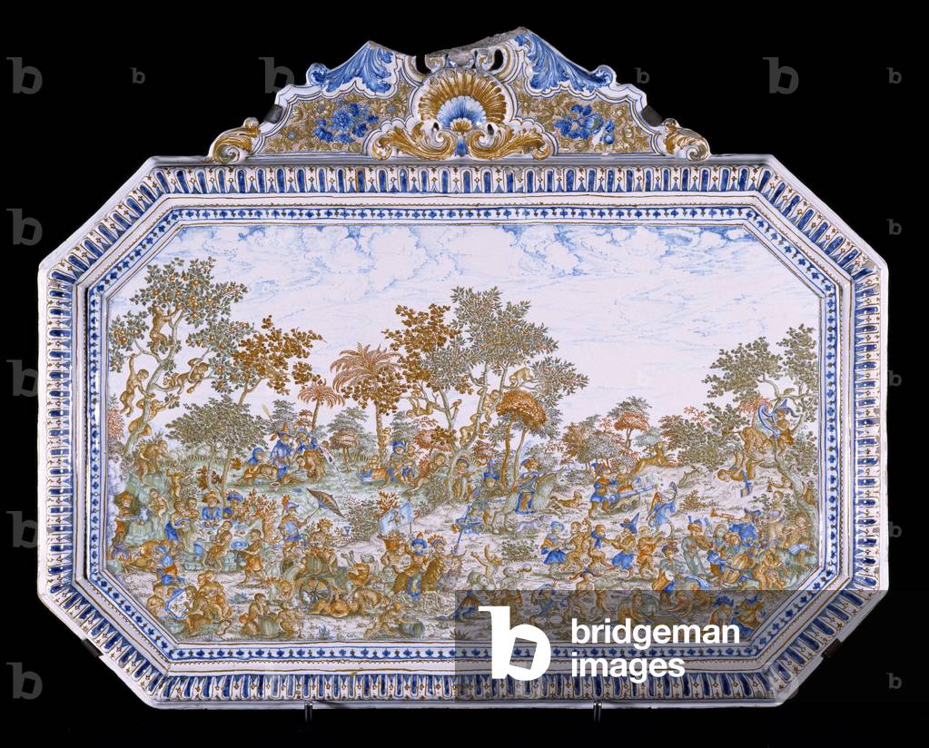 Image of Monkey plate made in the factory of Joseph Olerys (1697-1749)