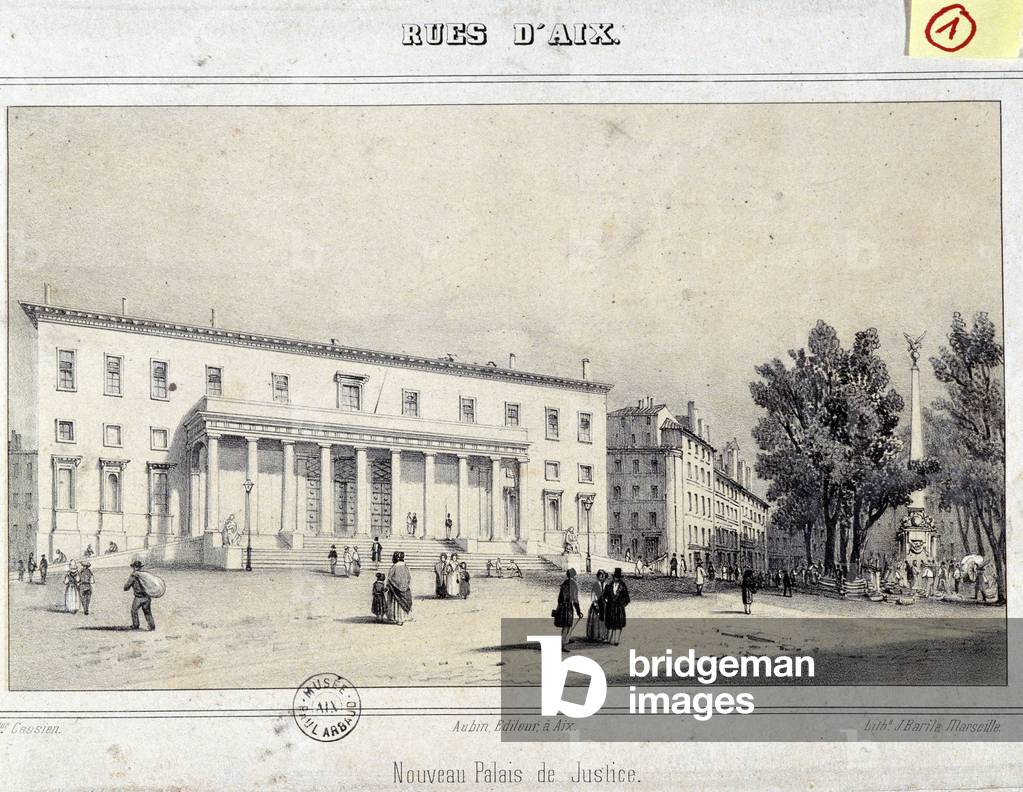 Image of Architecture: the streets of Aix and the Palace of Justice.
