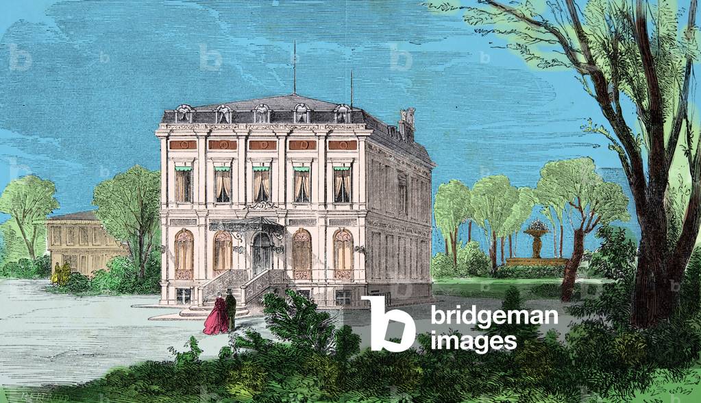 Image of View of the house of Gioachino Rossini (1792-1868) in Passy by ...