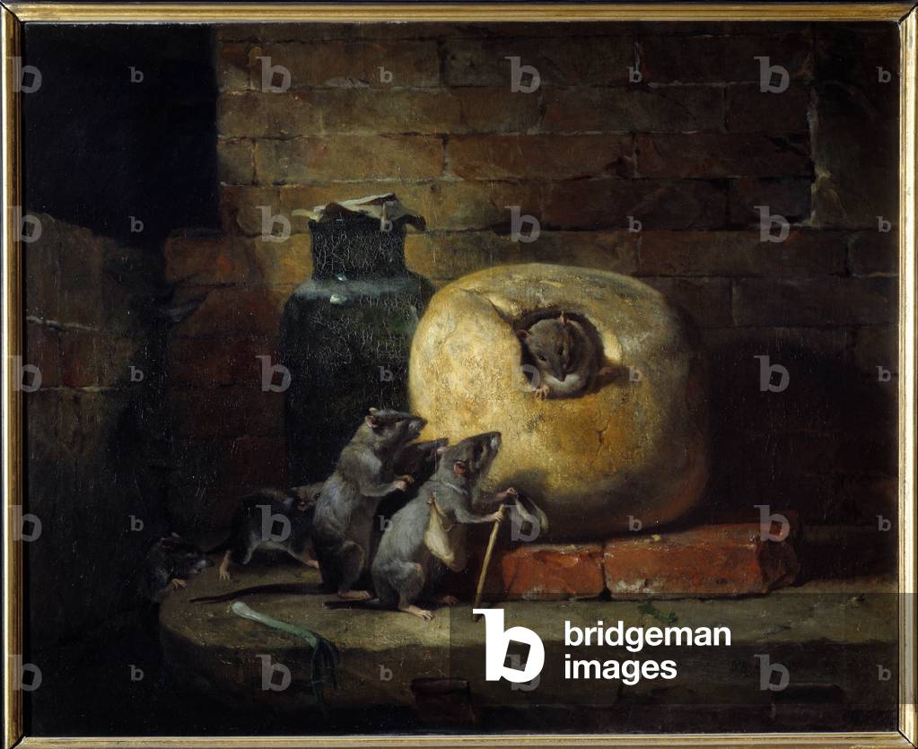 The rat that withdrew from the world. Illustration of the Fable by Jean ...