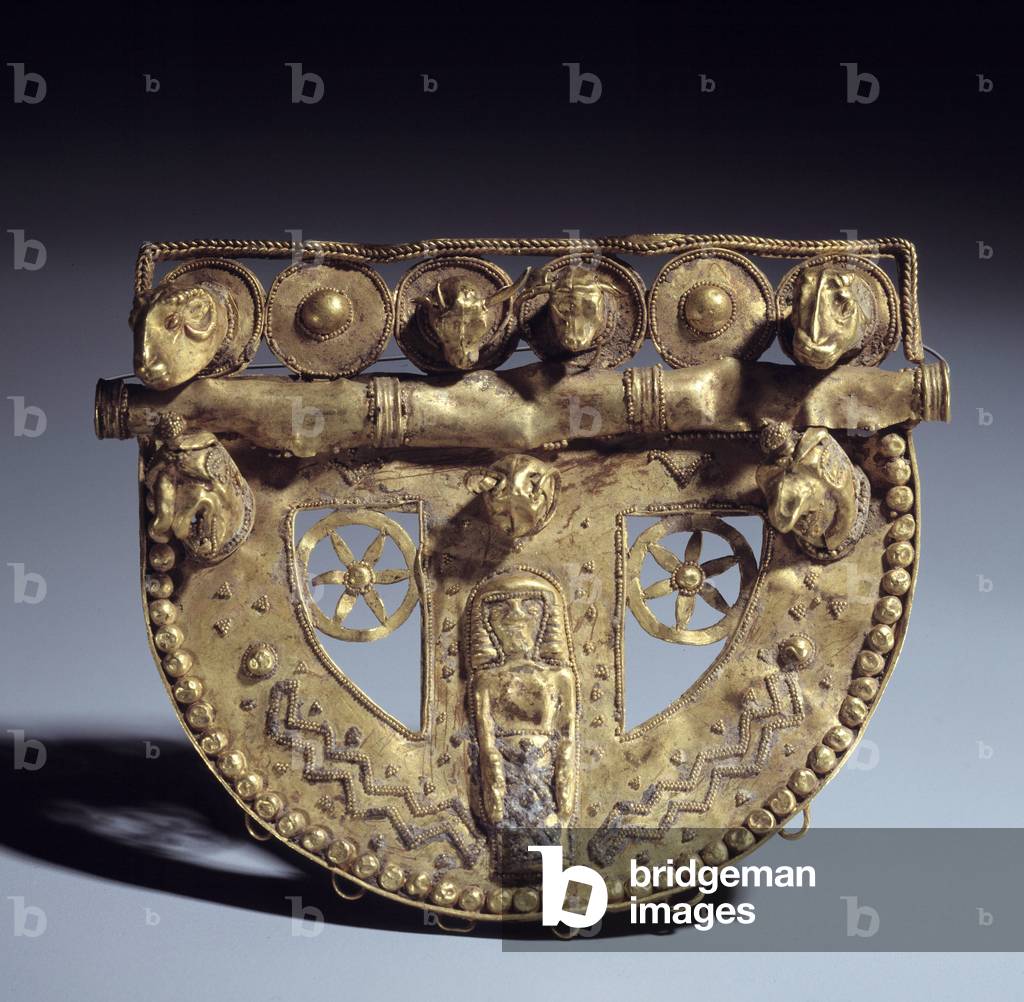 Image of Gold belt buckle, c.700 BC (gold) by Anatolian School