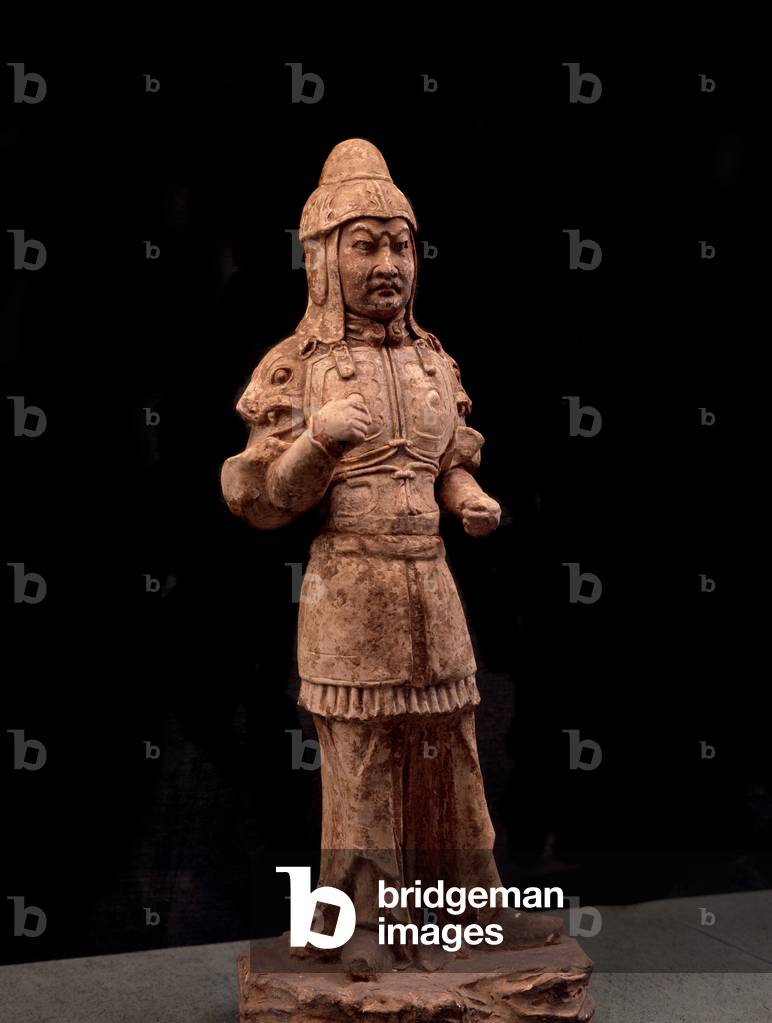 Image of Chinese art: statuette Minggi of Chinese warrior in terracotta ...