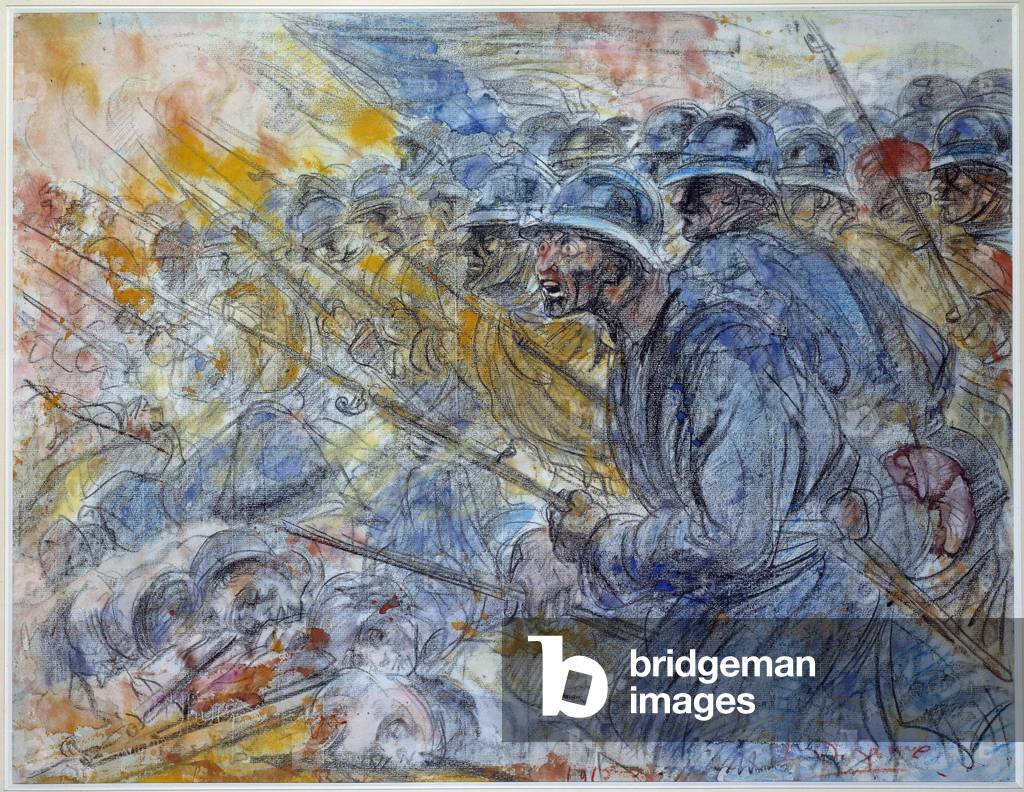 Image of First World War: 'The assault at the Battle of Verdun by Groux ...