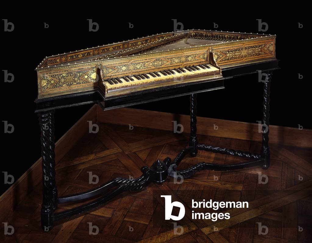 Image of Wooden spinette and marker made, 1570 Egouen, Renaissance ...