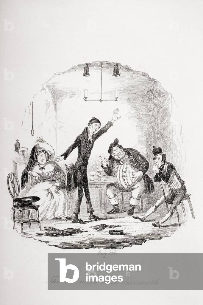 Image of The red-nosed man discourseth, illustration from `The Pickwick ...