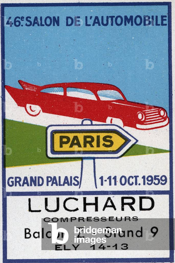 Image of A red car on the road to Paris - Vignette