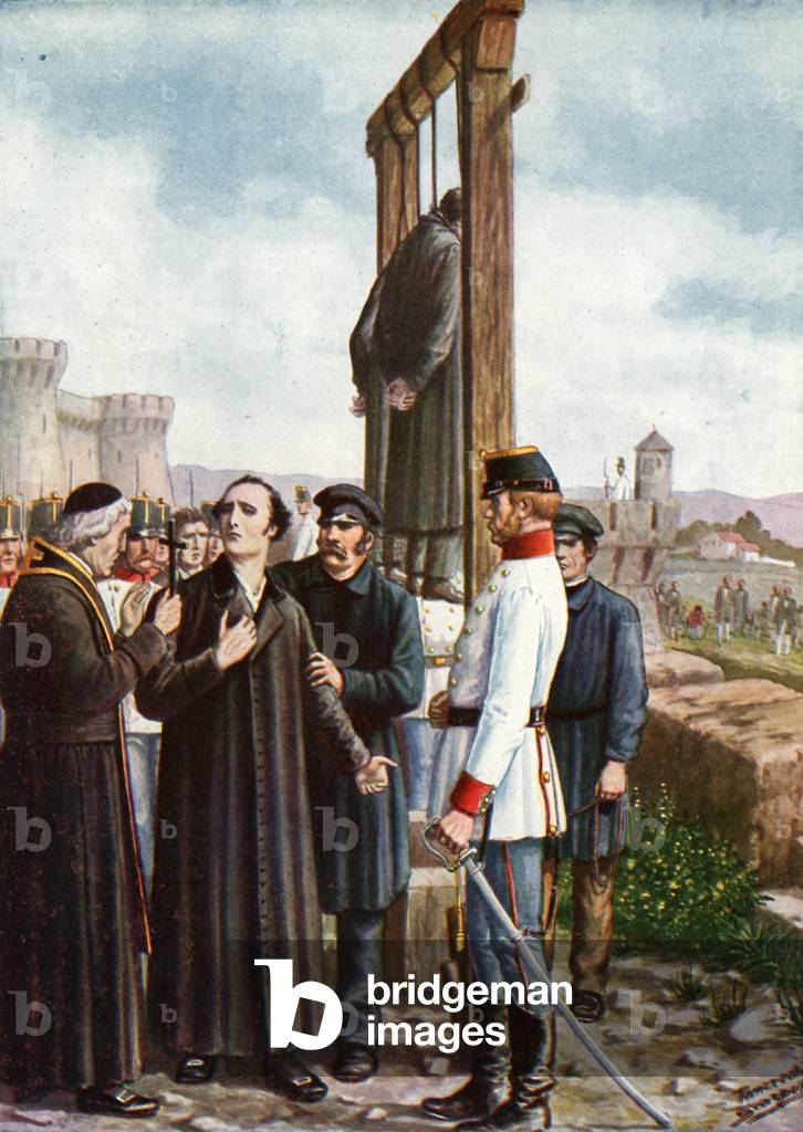 Image of The Belfiore Martyrs: Don Enrico Tazzoli's last moments, 1853 by Scarpelli, Tancredi ...