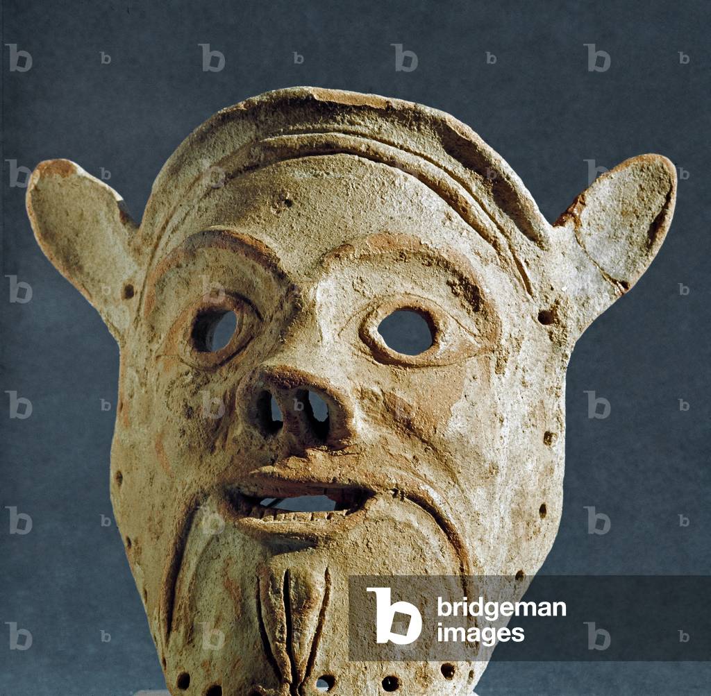 Image of Satyr mask, 7th-6th century BC (terracotta sculpture) by ...