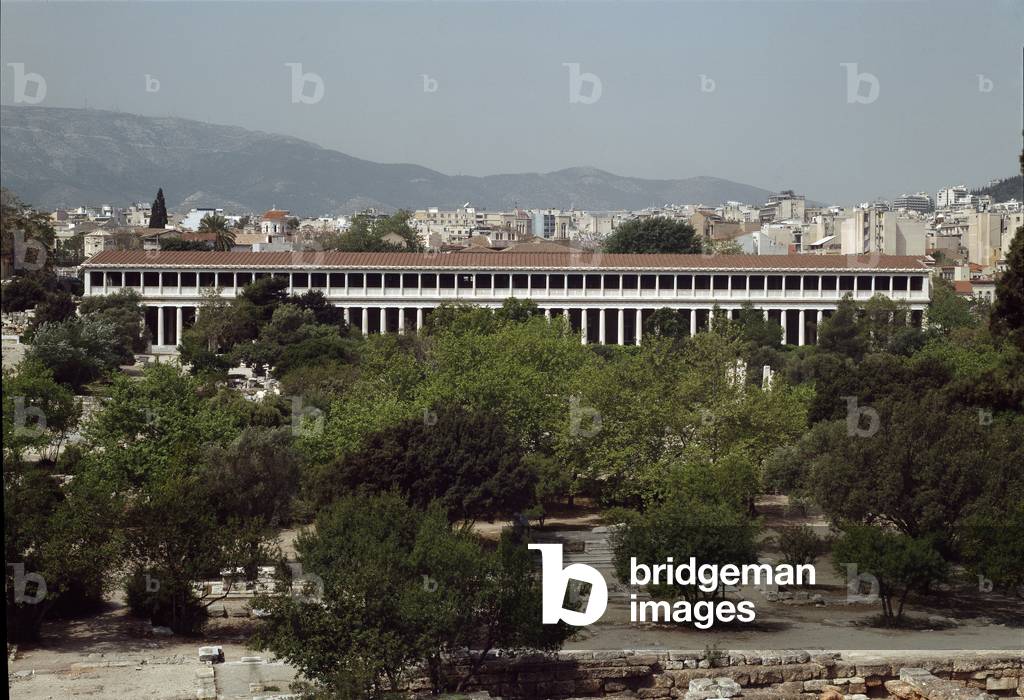 Image of View of the Stoa d'Attale, Hellenistic portico in the eastern ...