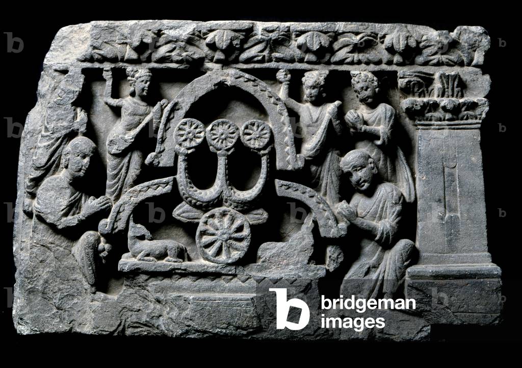 Image of Art of Gandhara (or Greco-Buddhism): “” Buddha in prayer”” the ...