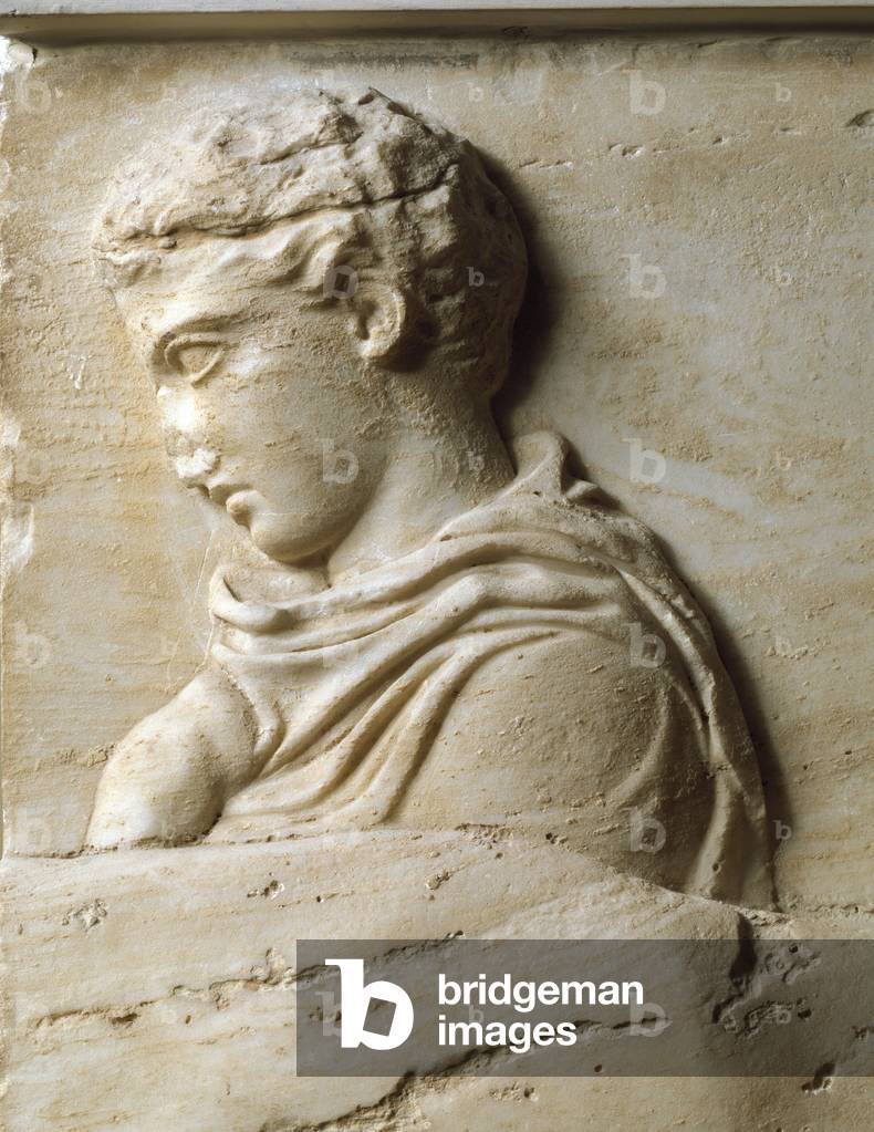 Image of Greek art: “' young man's head '” frieze of the by Greek ...