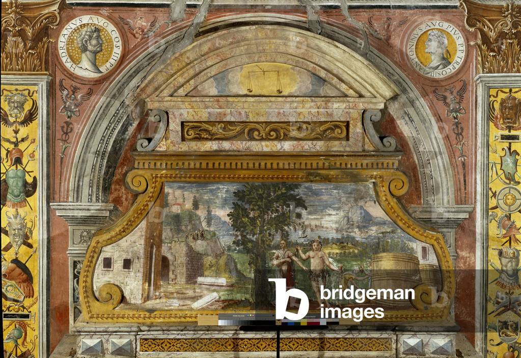 Image of Sign of the Zodiac: the libra. Scene depicting the deity by ...