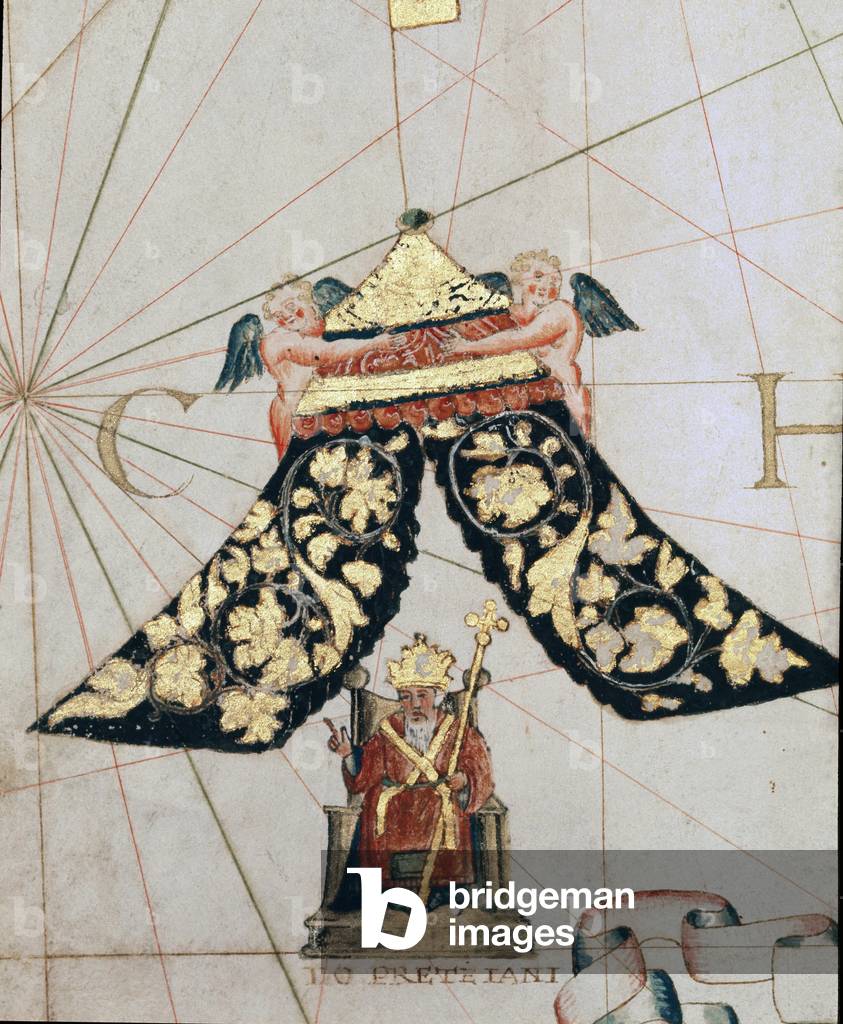 Representation of Priest John, ruler of a Christian kingdom located ...