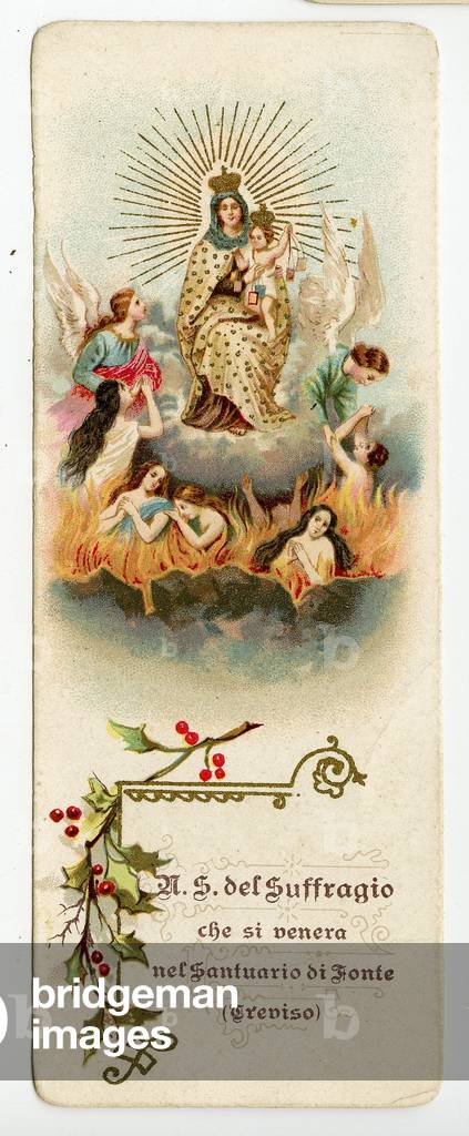 Image of Pious image: Our Lady of Suffrage.The virgin in the purgatory ...