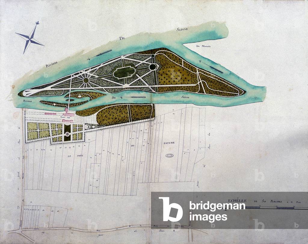 Image of Map of the garden of Moulin Joly. Plate of the by French ...