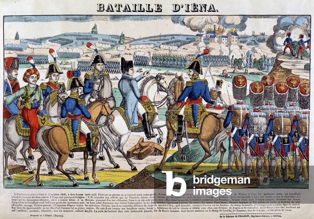 Image of Napoleon at the Battle of Jena, 19th century (Epinal print) by ...