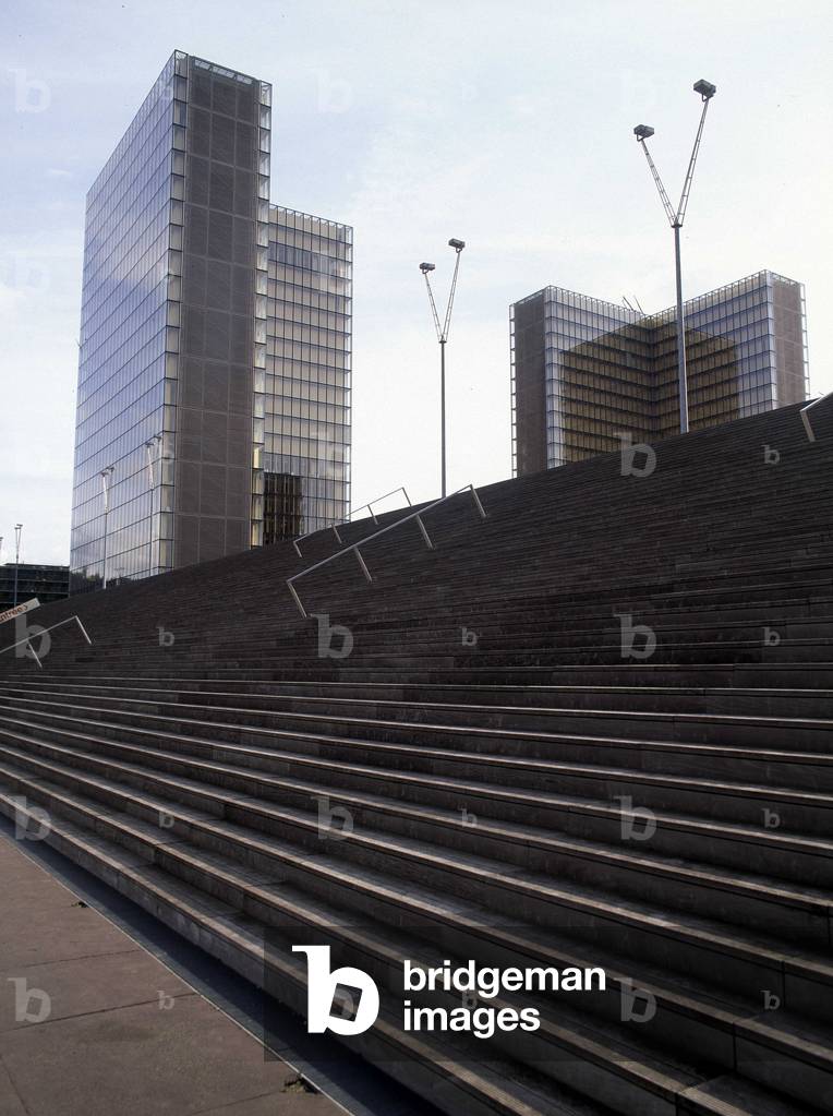 Image of View of the new national library Francois Mitterrand in Paris ...