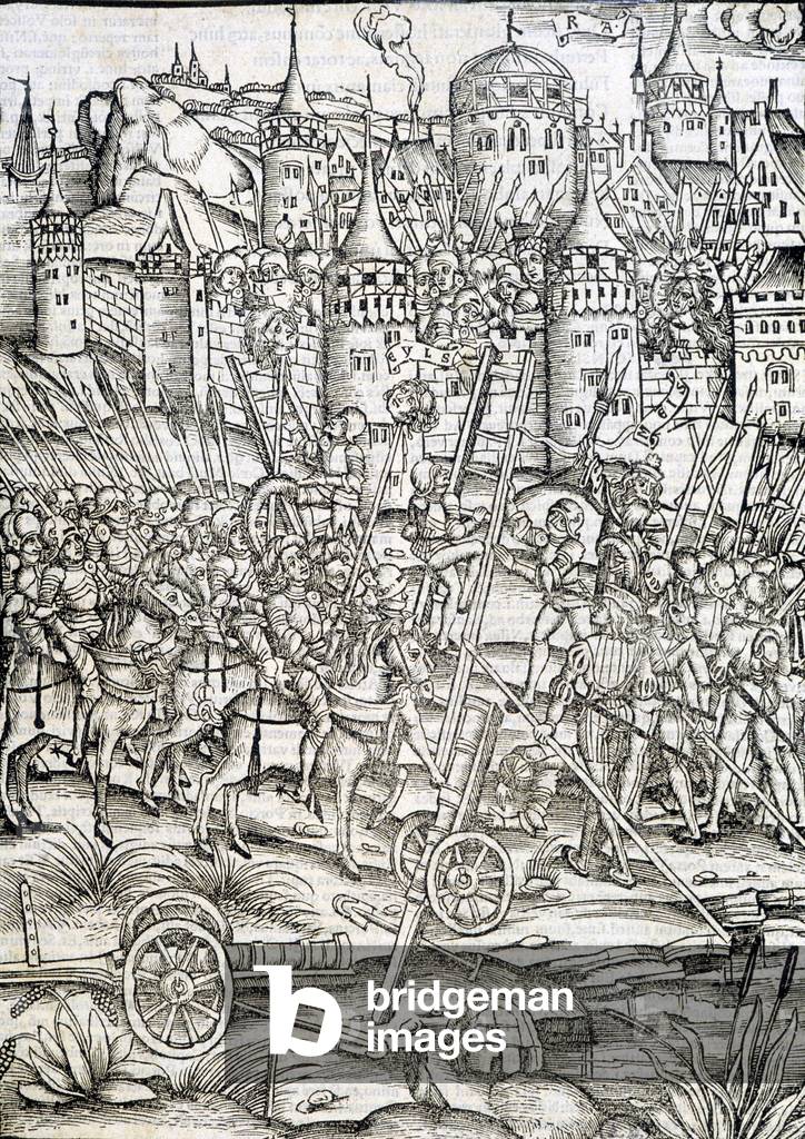 Image of Caseau fort siege - Engraving, Germany, 16th century by German ...