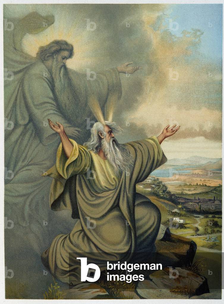 Image of God showing Moses the Promised Land - in “Aurea Bibbia by ...