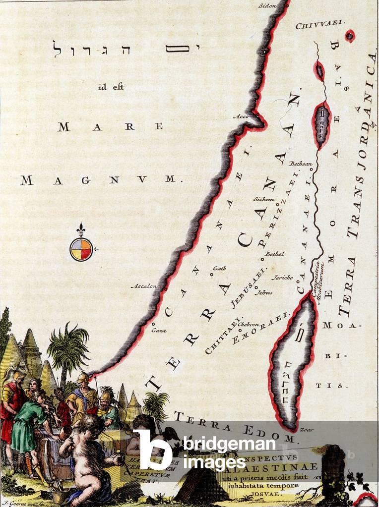 Image of Map of Canaan - in “” Palestina”” by Hadriani Relandi, by ...