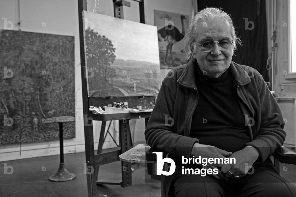 Image of Portrait of Jose Gamarra, Uruguayan painter, in his workshop in