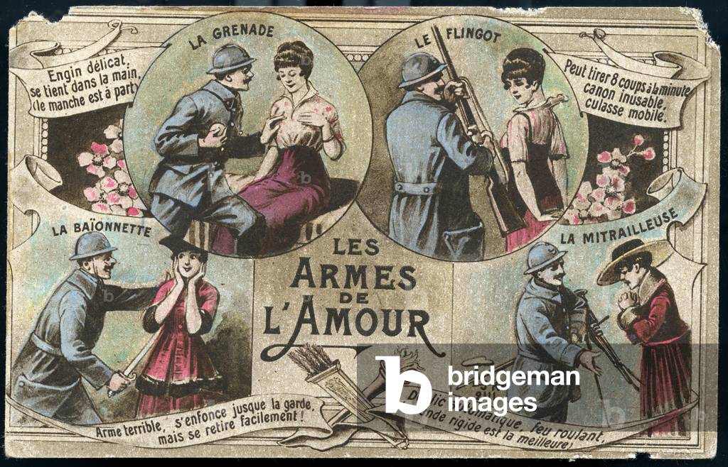 Image of First World War: France, Postcard showing weapons with ...