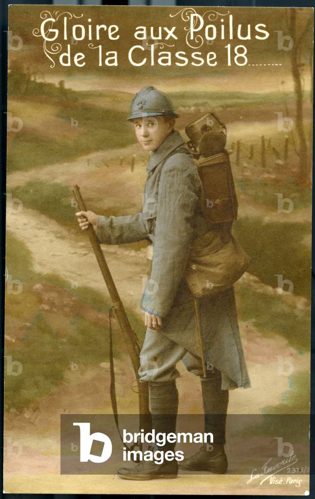 Image of First World War: France, Patriotic Map showing a French soldier