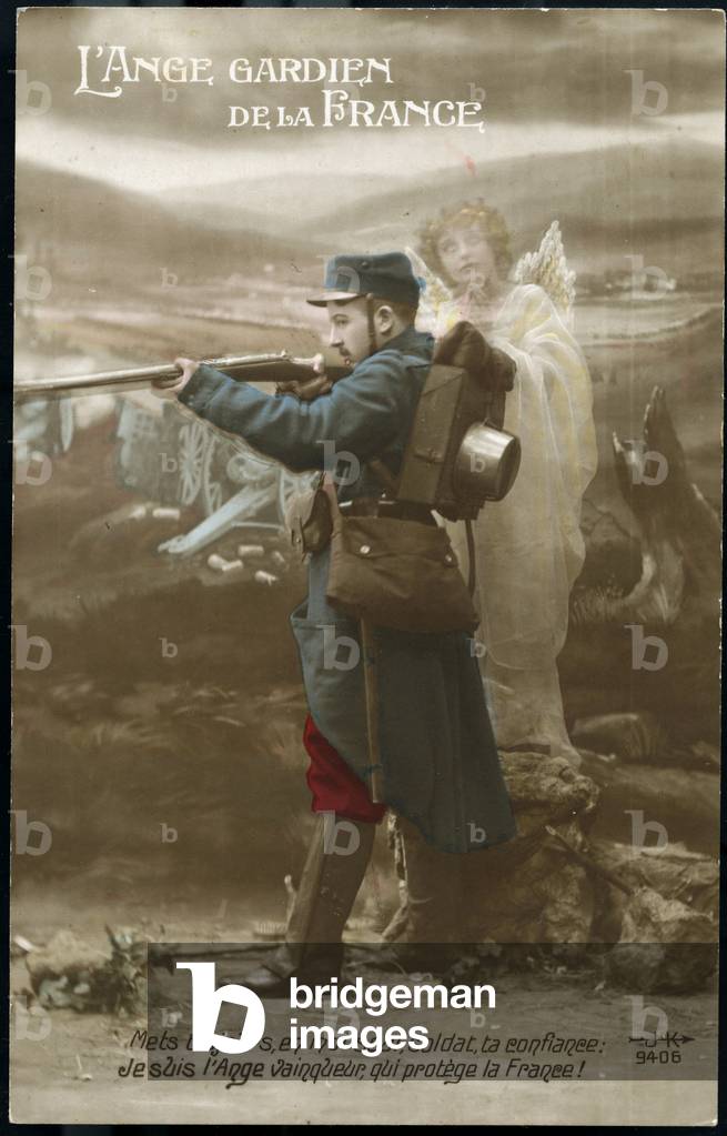Image of First World War: France, Patriotic Map showing a soldier with
