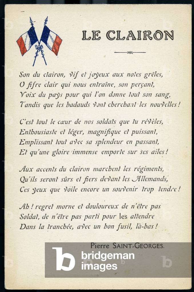Image of First World War: France, Poem in Alexandria in honor of