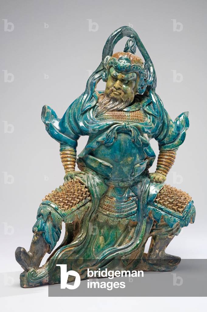 Image of Roof tile in the form of Kuan Yu, God of by Chinese School ...