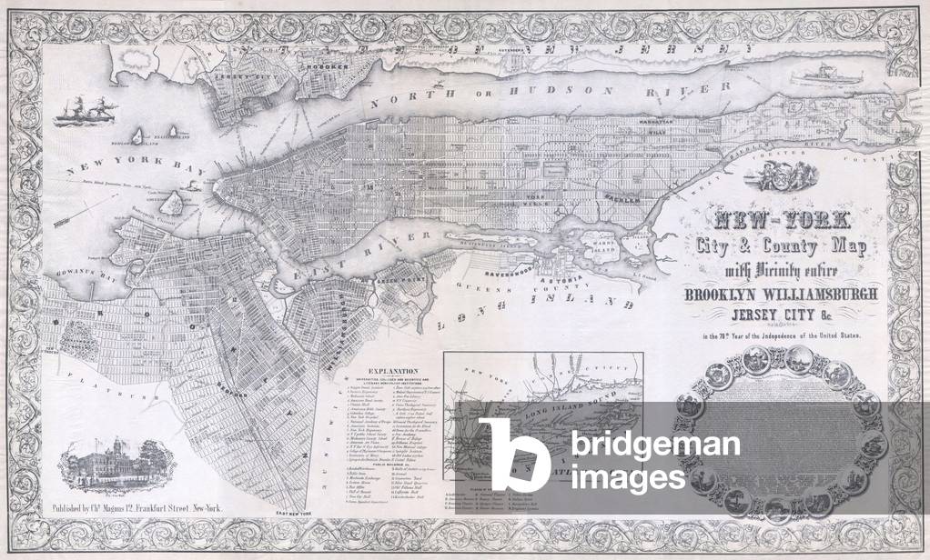 Image of 1855, Magnus Map of New York City and Brooklyn