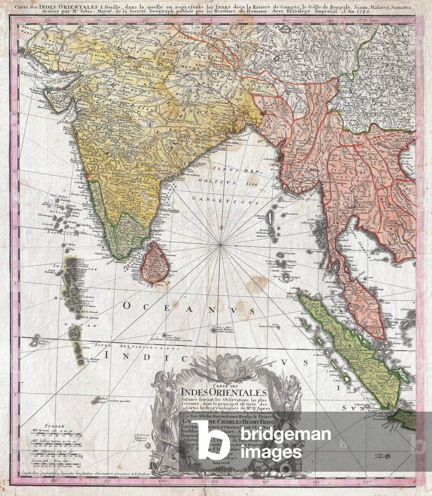 Image of 1748, Homann Heirs Map of India and Southeast Asia