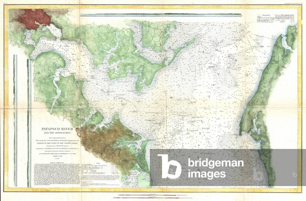 Image of 1857, U.S. Coast Survey Map or Chart of the Patapsco