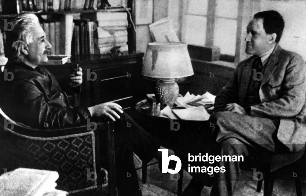 Image of Albert Einstein and Leopold Infeld at Princeton, 1938 (b/w photo)