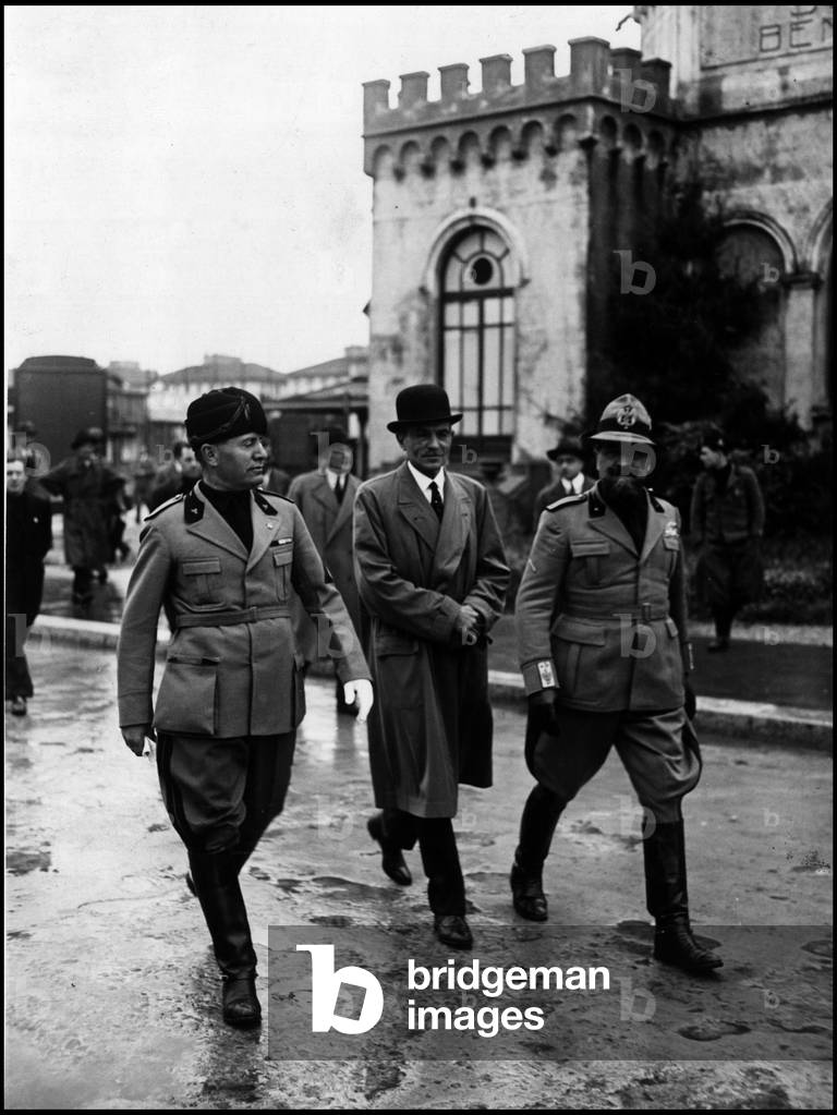 Image of The Italian Head of Government Benito Mussolini with Attilio ...